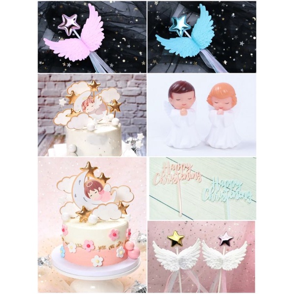 Sleeping Praying Angel & Wings Baby Happy Christening Baptismal Theme ...