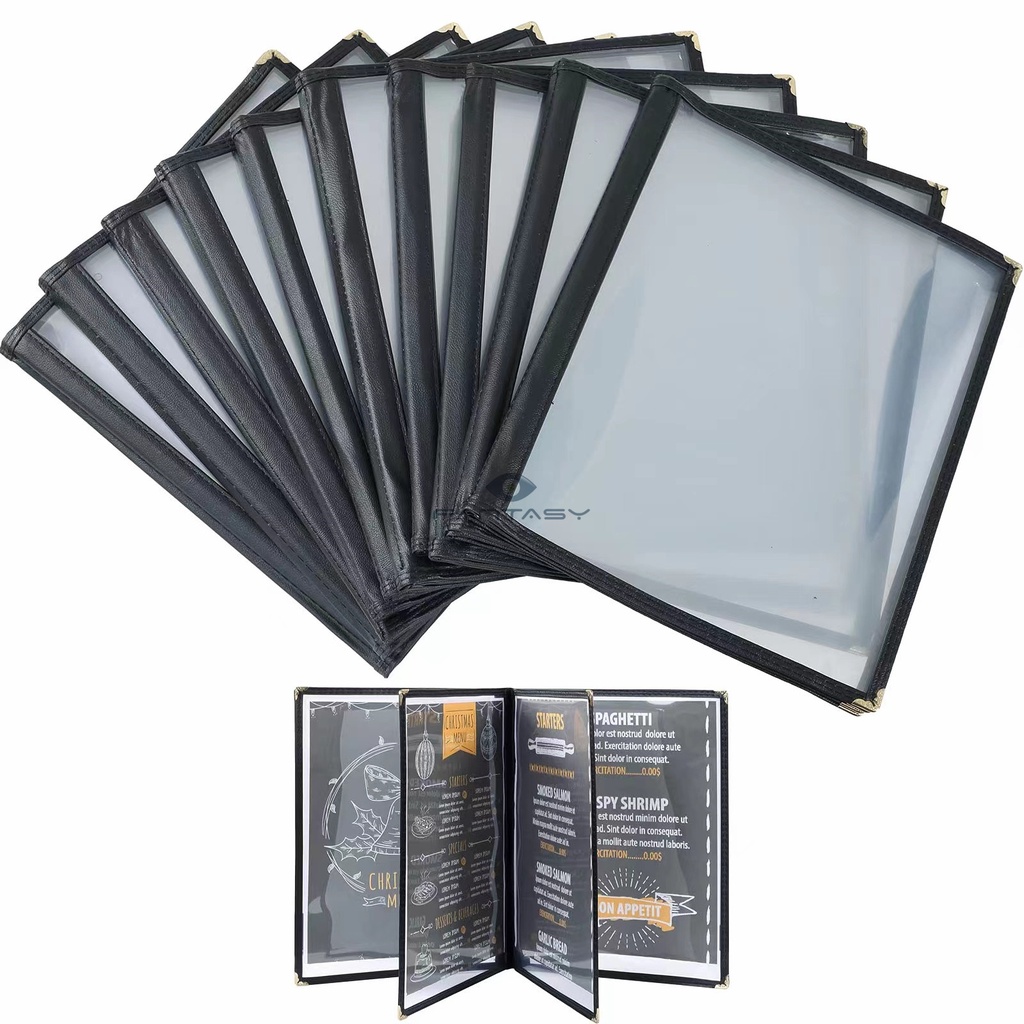 4 Pages 8 Faces A4 Transparent Menu Covers Restaurant Menu Folder Menu ...