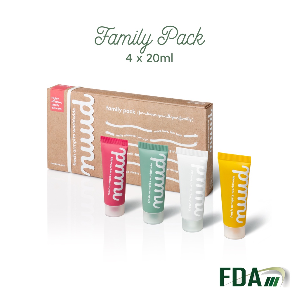 Nuud Natural Deodorant Family Pack (4 pcs 20ml) | Shopee Philippines