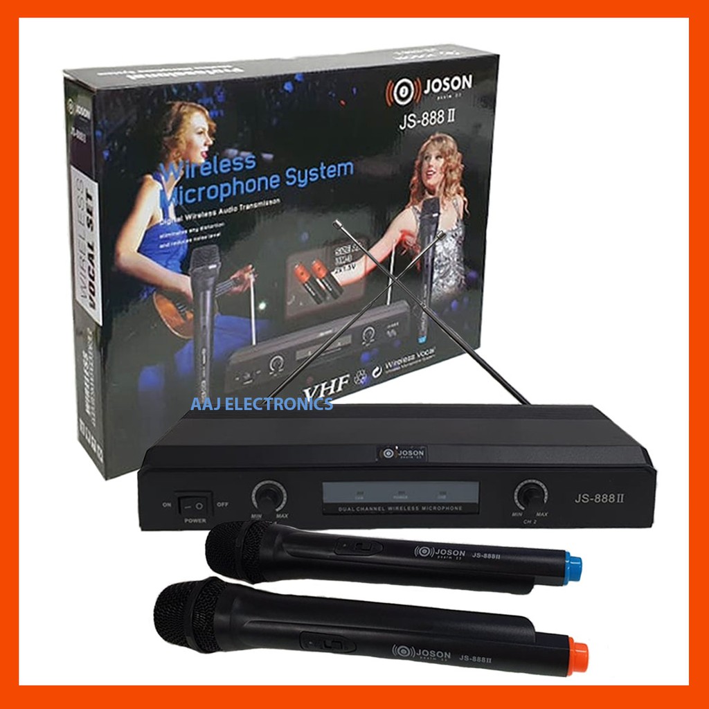 ORIGINAL JOSON WIRELESS MICROPHONE JS-888 - DOUBLE AA BATTERY (tested ...