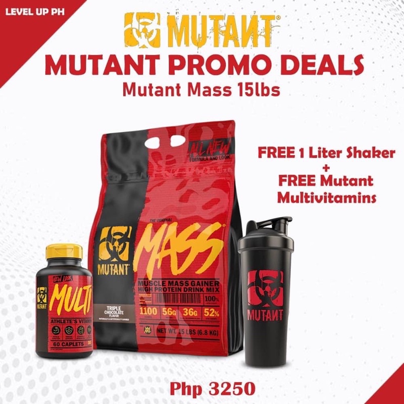 Mutant Mass 15 lbs + Free Mutant Multi + Shaker | Shopee Philippines