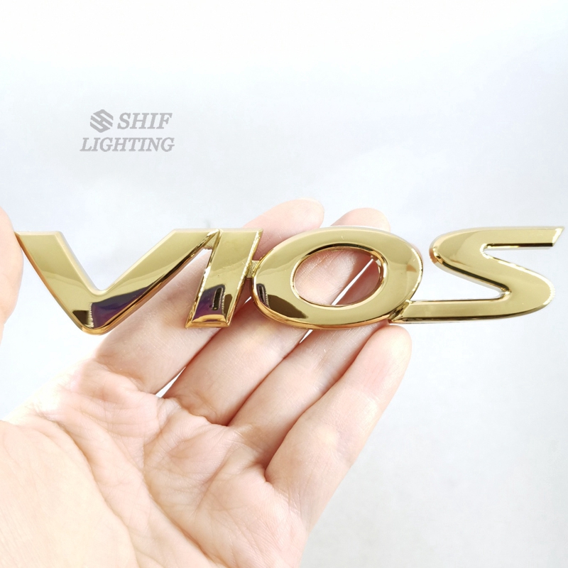 1 x ABS Gold VIOS Letter Logo Car Auto Decorative Emblem Badge Sticker ...