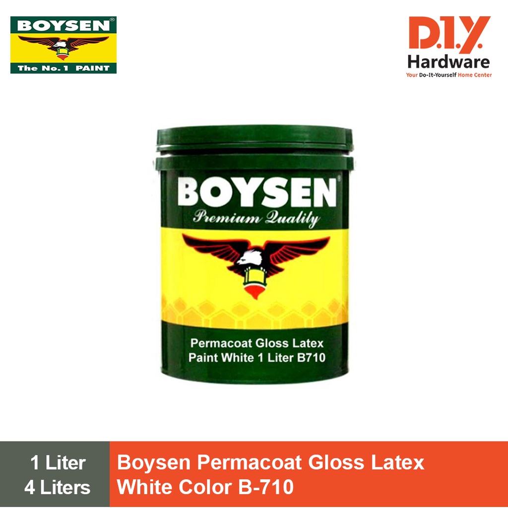 Boysen Paint Permacoat Gloss Latex White B-710 1 Liter and 4 Liters ...