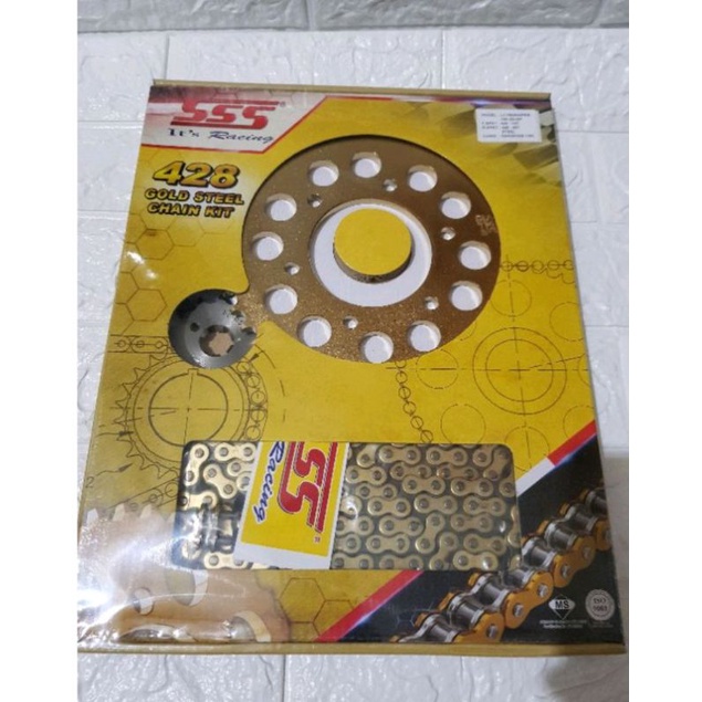 SSS CHAIN SET STEEL GOLD FOR SNIPER 150 | Shopee Philippines