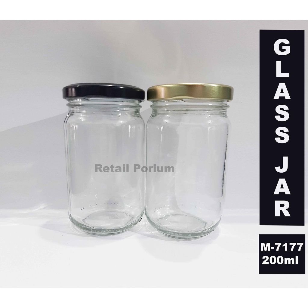 M7177 Glass Jar 220ml 8oz with free plastic seal sold per box (24pcs ...