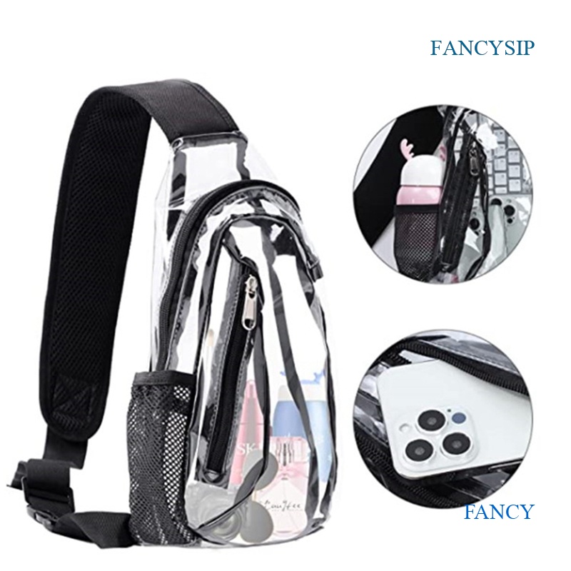 Fancyqube Clear Sling Bag Stadium Approved Mini PVC Crossbody Shoulder ...