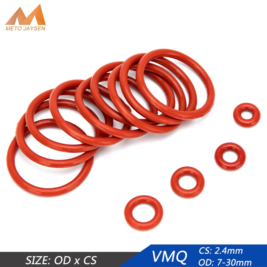 [Ready Stock &COD] 50PCS Durable VMQ Silicone Rubber Sealing O-ring Replacement White Red Seal O ...