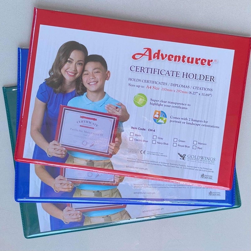 Adventurer Certificate Holder Letter A4 And Long Legal Size Shopee