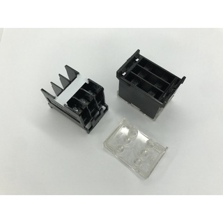 TERMINAL BLOCK TB-IN13C 20A 3P 600Vmax, DUAL RAW STRIP SCREW with COVER ...