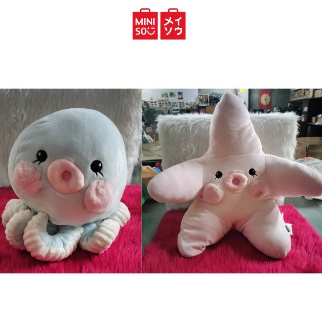 Miniso Ocean Series 17inches Pink Starfish, Light Blue Octopus, Brown ...