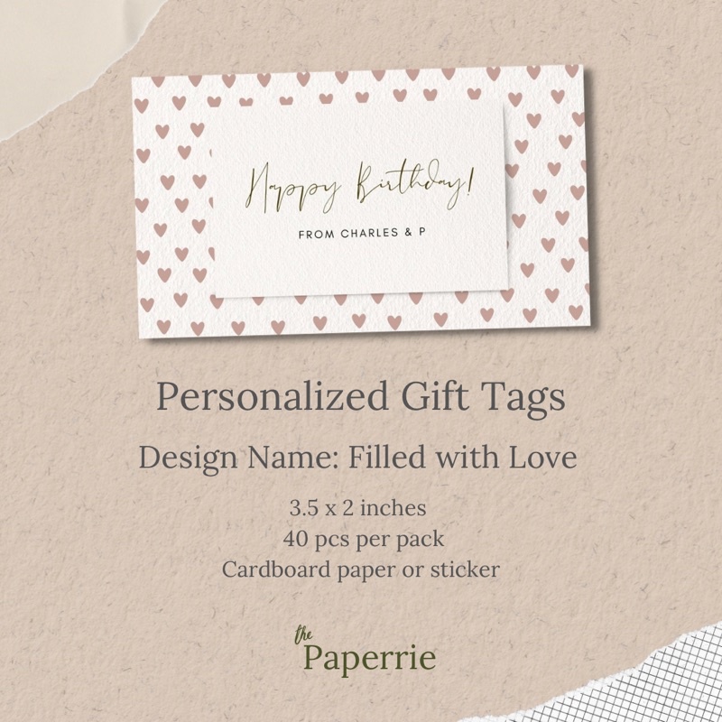 Personalized Gift Tag in Filled with Love Design | Shopee Philippines