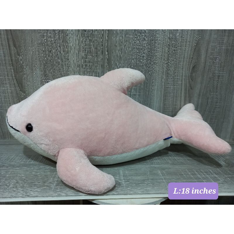 Huggable pink dolphin stuffed toy animal preloved | Shopee Philippines