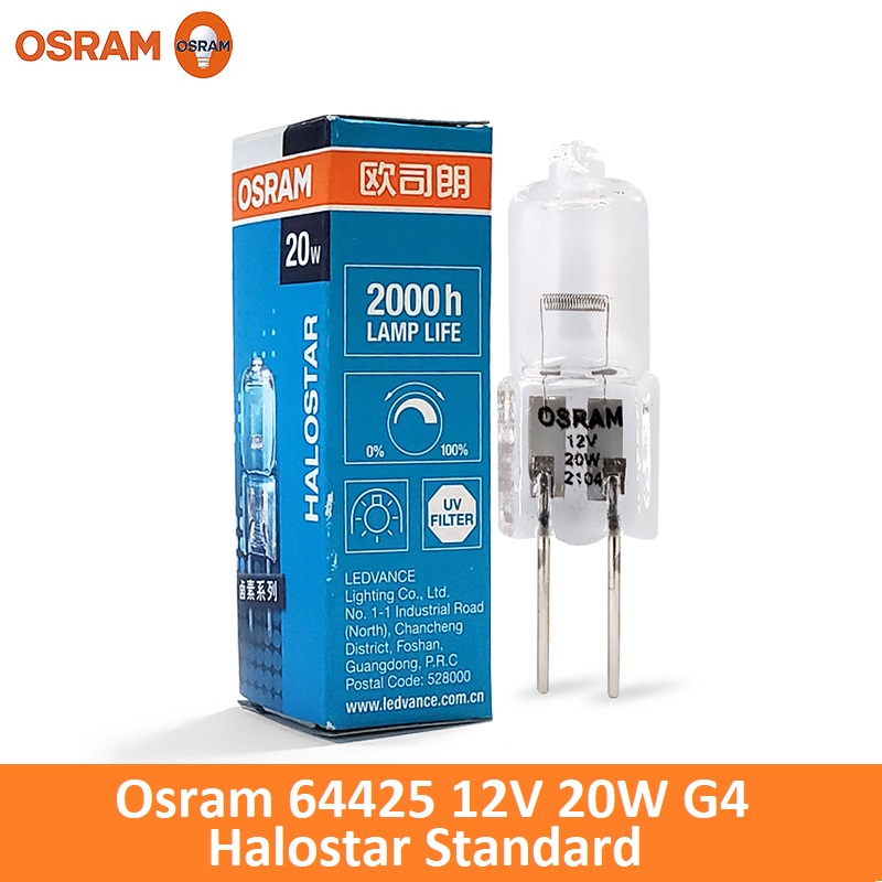 Osram 64425 20w 12v G4 JC 2 Pin Halostar Standard Halogen Lamp Peanut ...
