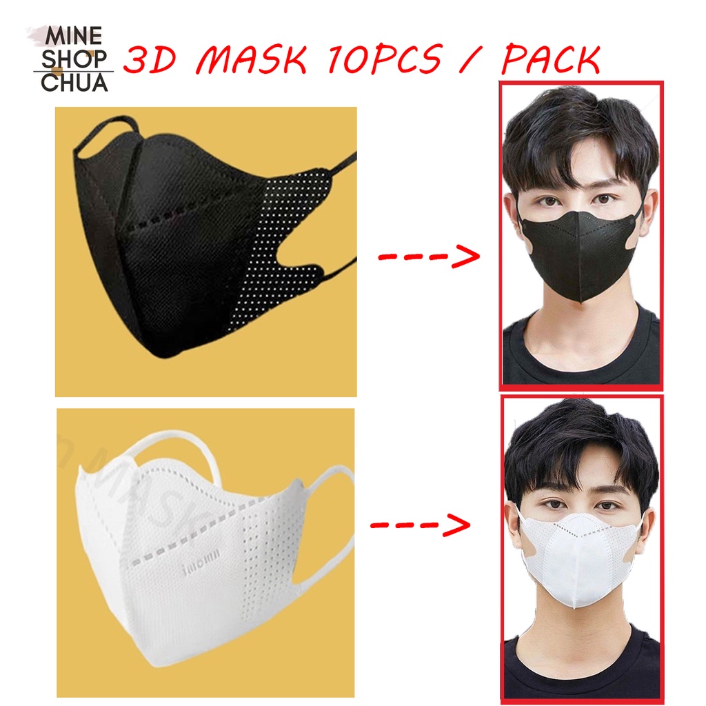KF94 Disposable Mask 10Pcs/ 3D MASK ,pack Korean Cover Anti Dust Pollution Face Mask | Shopee ...