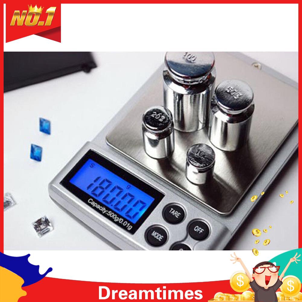500g x 0.01g Digital Pocket Scale Gold Silver Jewelry Weight Balance ...