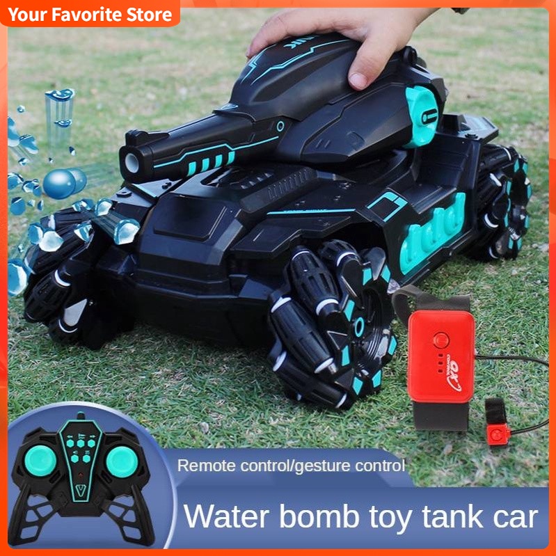 RC Car Big Size 4WD Tank RC Toy Water Bomb Shooting Competitive Gesture ...