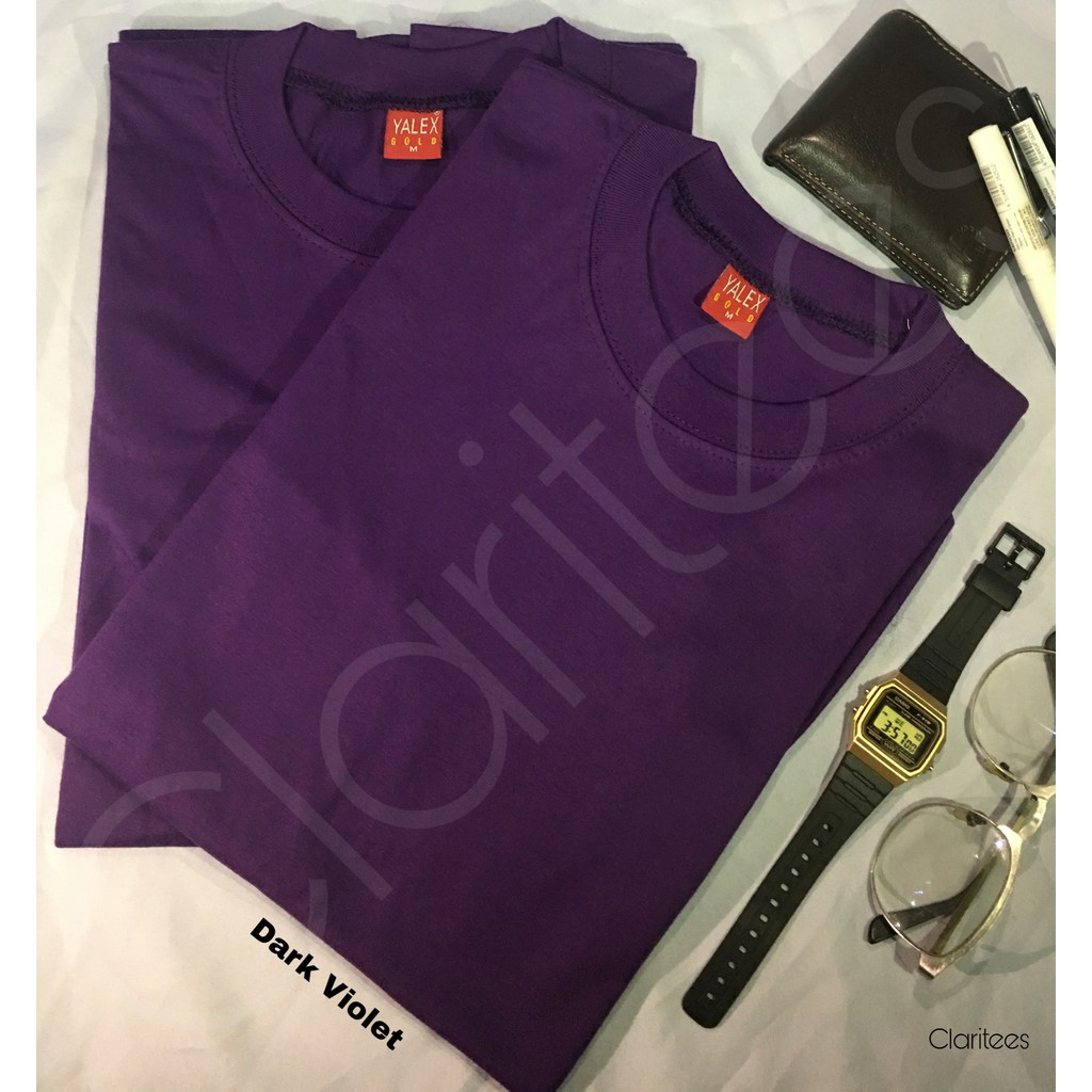 YALEX Dark Violet | ROUNDNECK | Red Label | Plain Shirt | Shopee ...