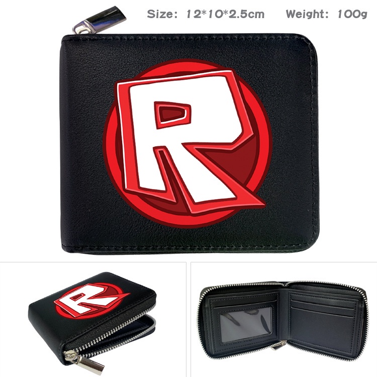ROBLOX Game Fashion Student Card Short Wallet Boy Girl Cartoon Black ...