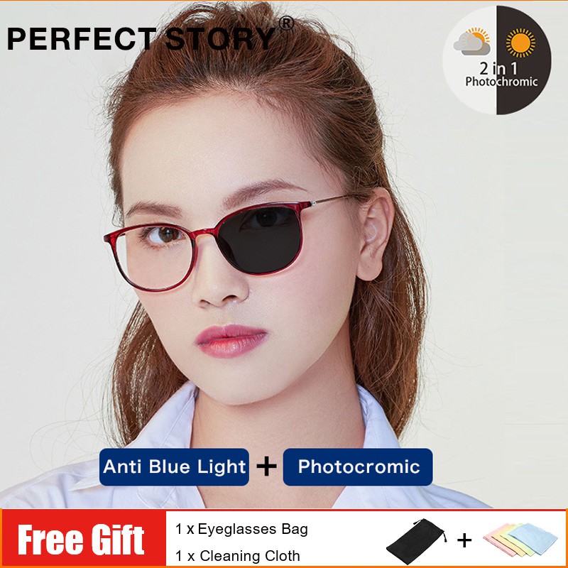 Photochromic Anti Radiation 2 In 1 Glasses For Women Men Original