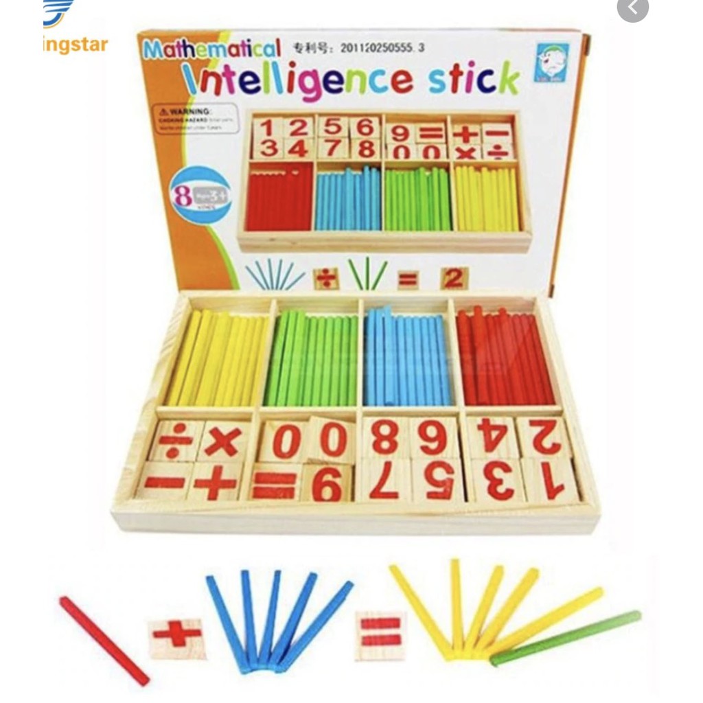 Wooden Mathematical Intelligence Block Counting Sticks | Shopee Philippines