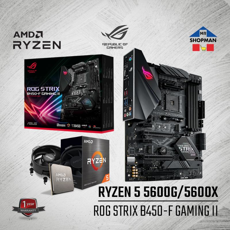 AMD Ryzen 5 5500 / 5600 / 5600X / 5600G / Ryzen 7 5700X Asus Rog Strix B450 F Gaming II B450F ...