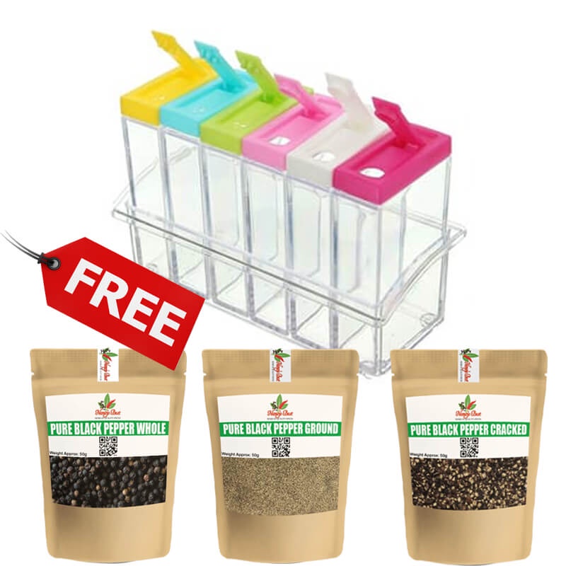 6in1 Spice Container Jar Condiment Dispenser Salt Seasoning with Free ...