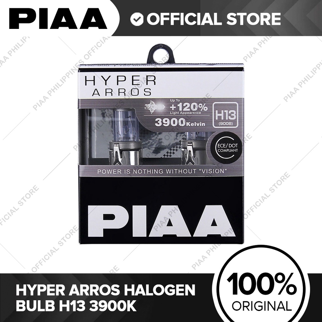 PIAA Hyper Arros 3900K H13 Halogen Bulb HE-907 | Shopee Philippines