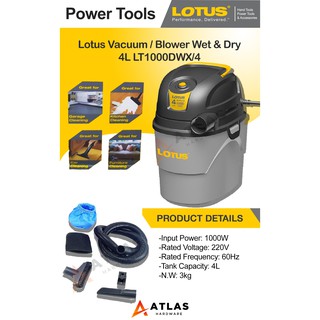 Lotus Vacuum Wet/Dry 4L LT1000DWX/4 | Shopee Philippines