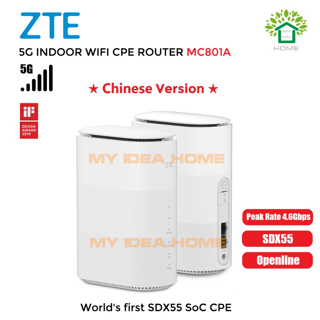 ZTE 5G CPE WiFi 6 Router LTE+5G EN-DC peak rate 4.6Gbps Wi-Fi 6, 2.4G ...