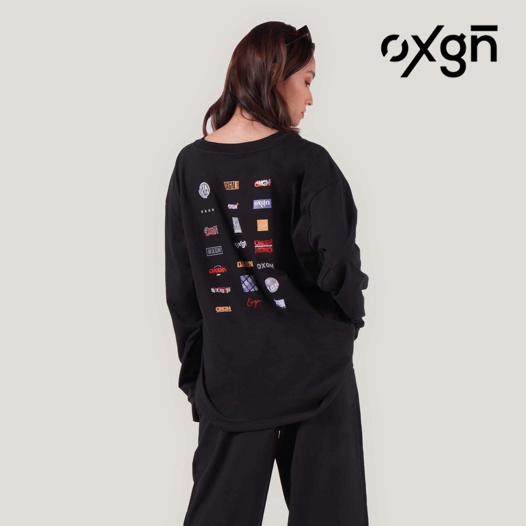 OXGN Logomania Long Sleeve T-Shirt With Patches For Men And Women ...
