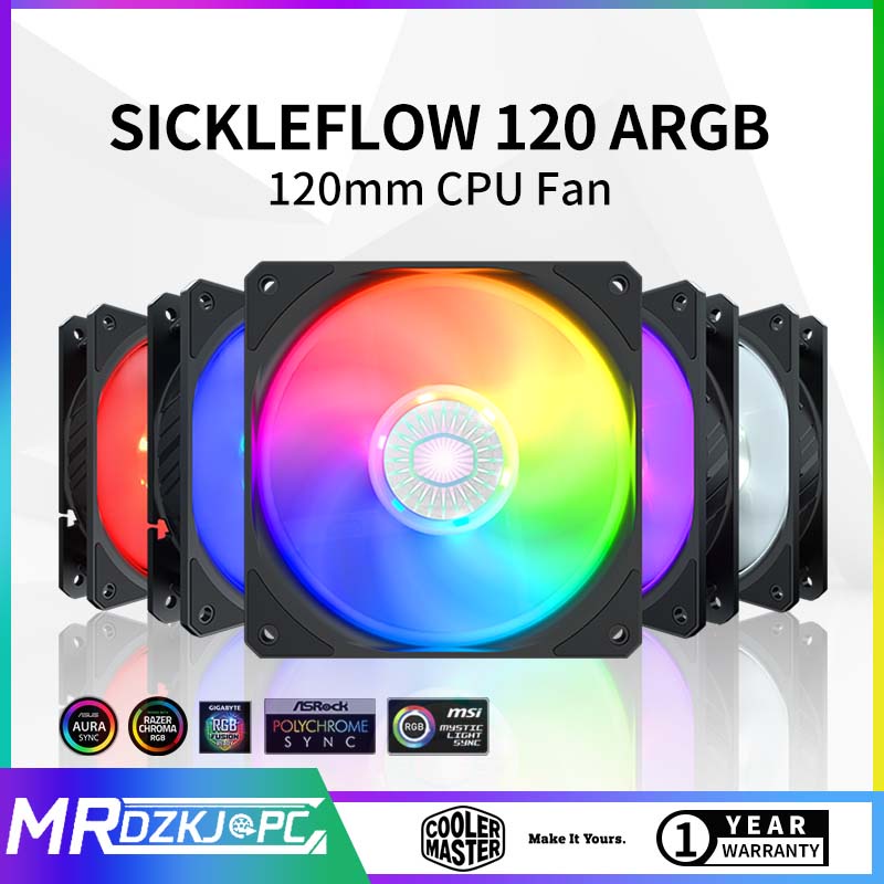 Cooler Master Sickleflow 120 ARGB CPU Fan White/Black 120mm 5V 3PIN ...