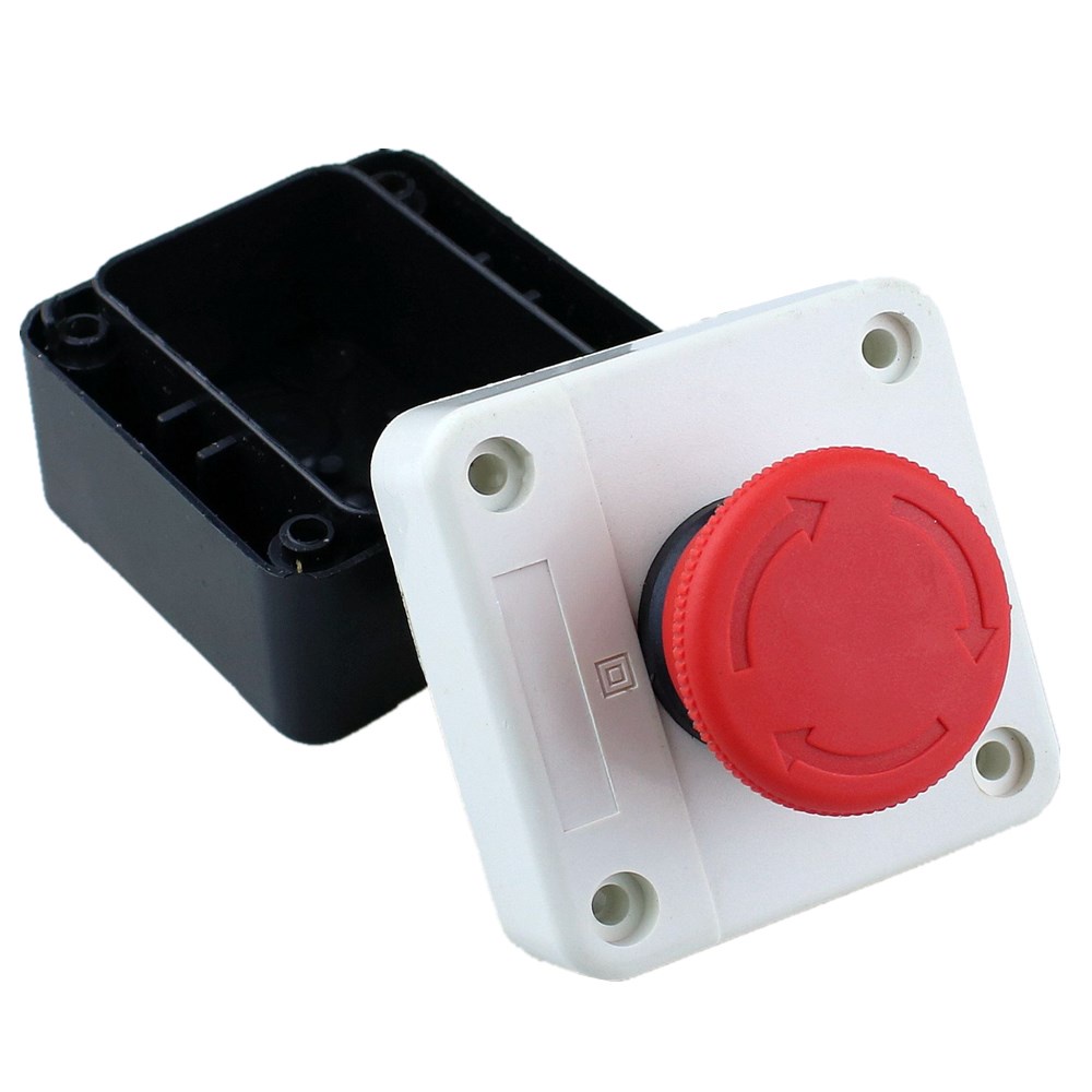 22MM Emergency Stop Push Button Switch NO+NC Scram Waterproof Control ...