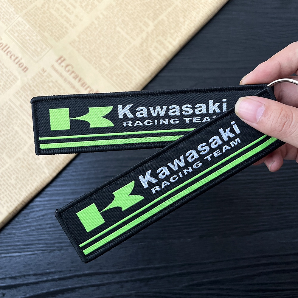 2PCS/SET Kawasaki Ninja Motorcycle Accessories Embroidery Keychain Key ...