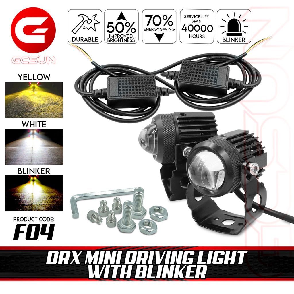 DRX MINI DRIVING LIGHT F04 WITH BLINKER ( FO4 ) - GCSUN MOTORCYCLE ...