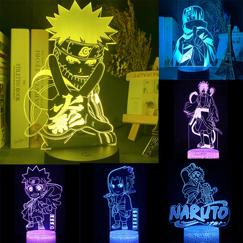 COD Naruto LED Night Light Uzumaki Team 7 Sasuke Kakashi Hatake Kids ...