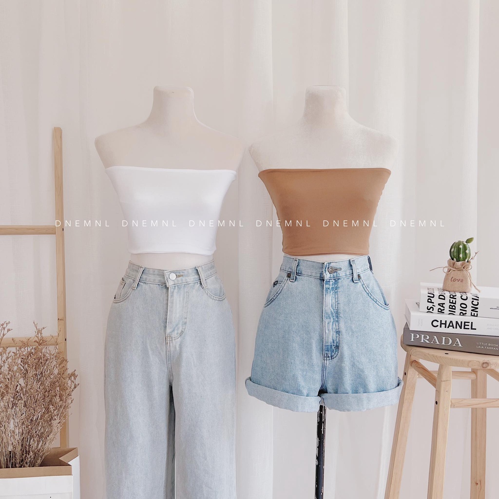 DNEMNLPH Basic Tube Top Seamless Double Fabric (Trendy Korean Inspired ...