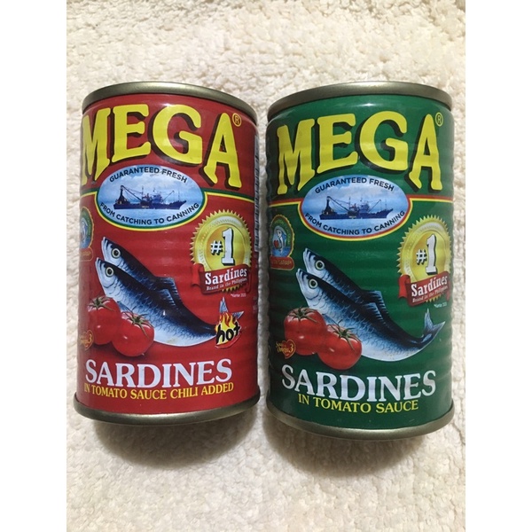 Mega sardines in tomato sauce or with chili added 155g | Shopee Philippines