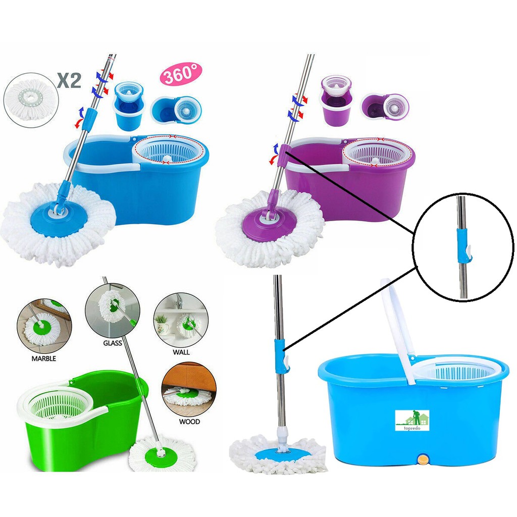 Spin Mop (Violet) 360 Easy Magic Floor Spin Mop Microfiber Rotating ...