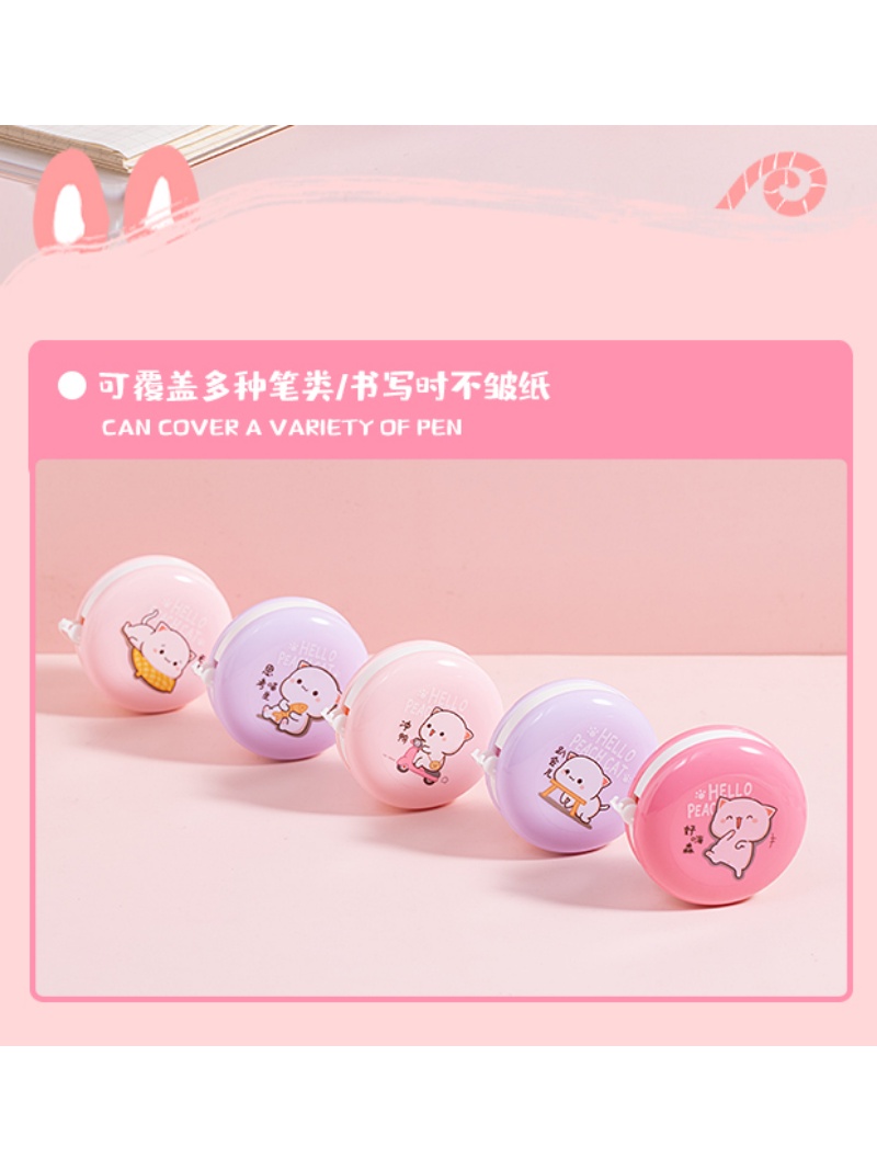 Cartoon Peach Cat Push-pull Correction Tape Series Creative Makaron ...