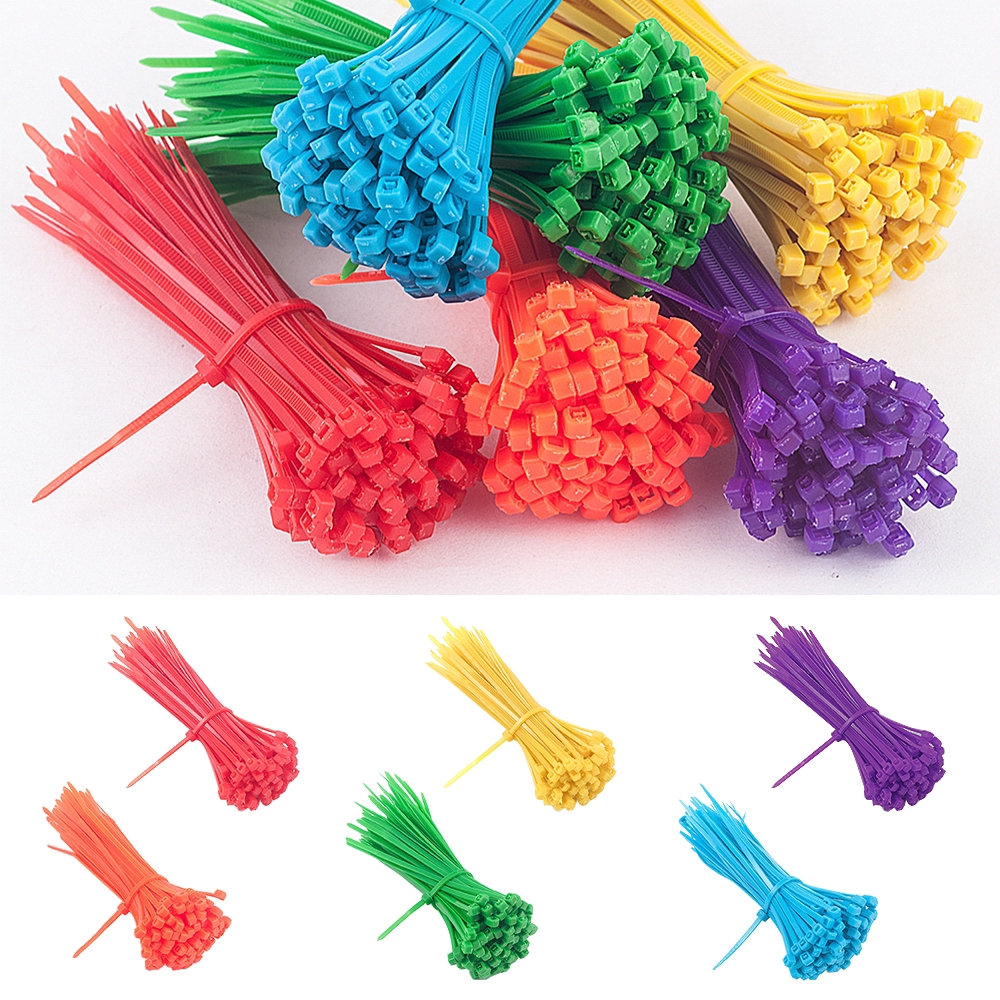 100PCS/Set Multifunction Self-Locking Nylon Cable Ties Wrap Wire Cord ...