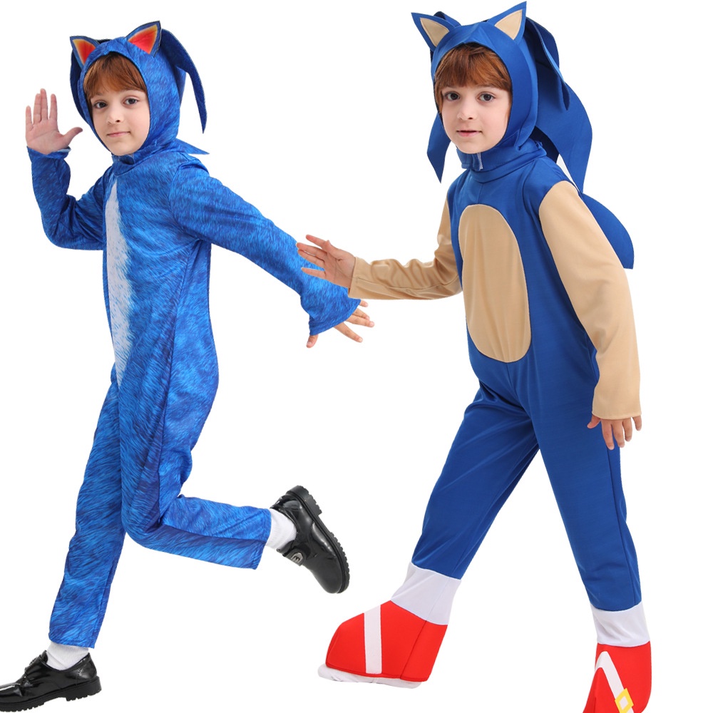 4-13Y Kids Anime Deluxe Sonic The Hedgehog Costume Girl Game Character ...