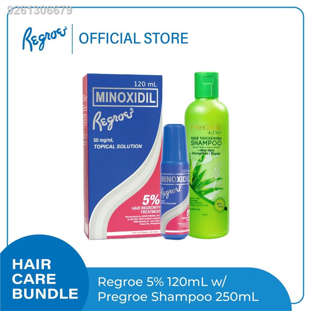 Regroe Minoxidil 5 120ml And Pregroe Shampoo 250ml Shampoo Shopee