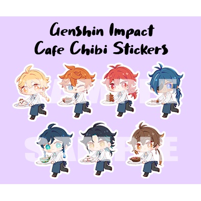 GENSHIN IMPACT Butler Cafe Chibi Stickers Set | Shopee Philippines