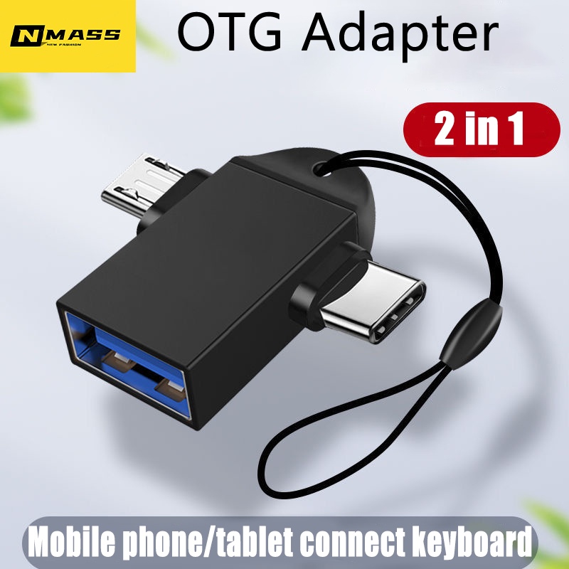 2 in 1 OTG Adapter USB 3.0 Female To Micro USB Male and USB C Male ...