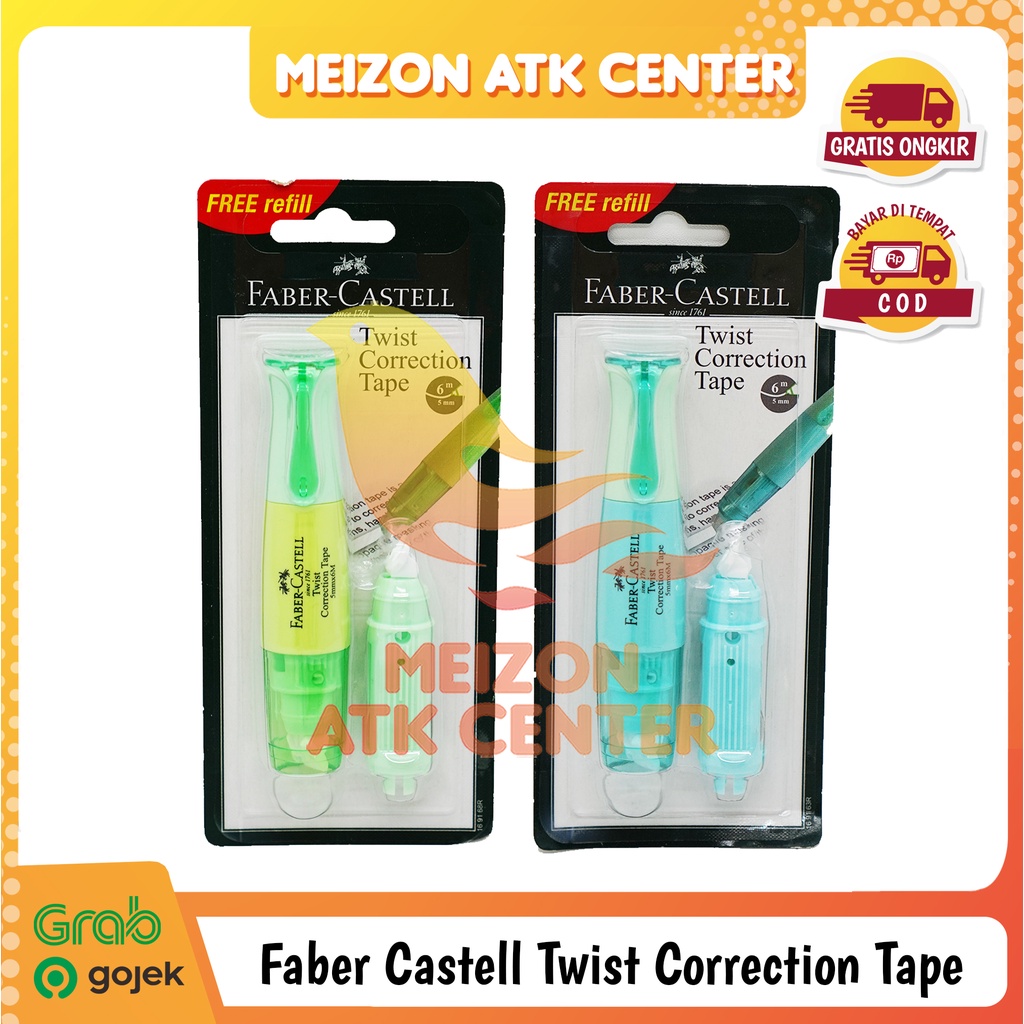 Faber CASTELL Twist Correction Tape + 1 Refill (6m x 5mm) (1 PCS ...