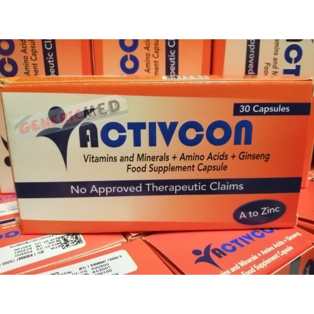 ACTIVCON Vitamins & Mineral +Amino Acids + Gensing Capsule | Shopee ...