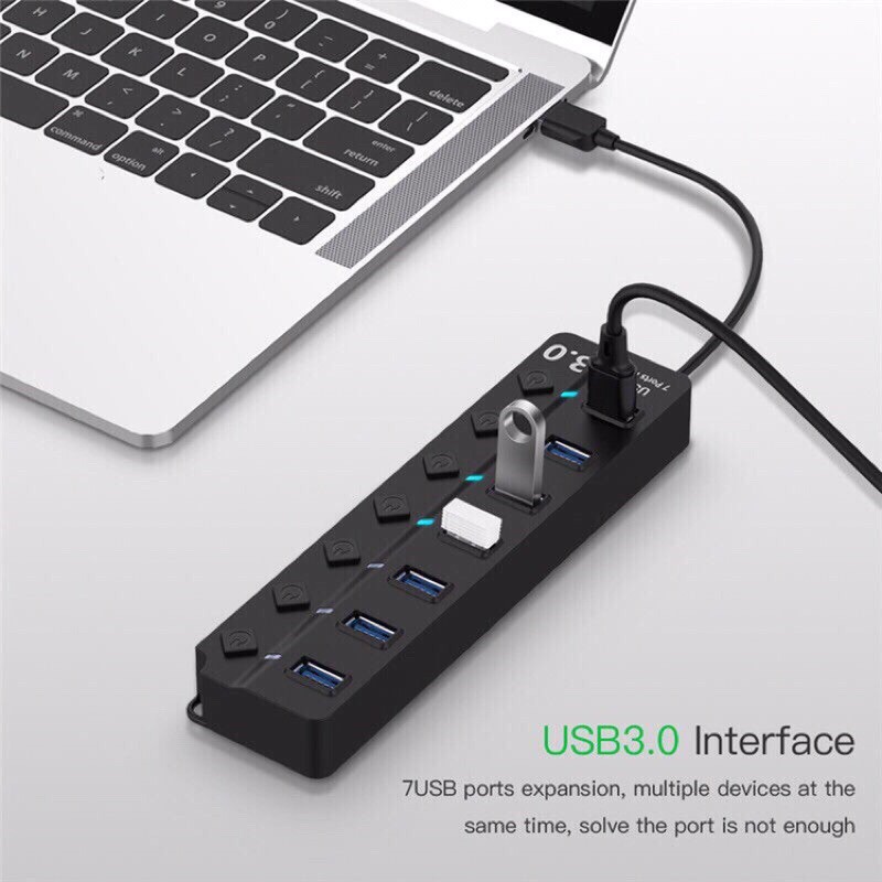 7 PORTS USB HUB 3.0 1.2 cable length | Shopee Philippines