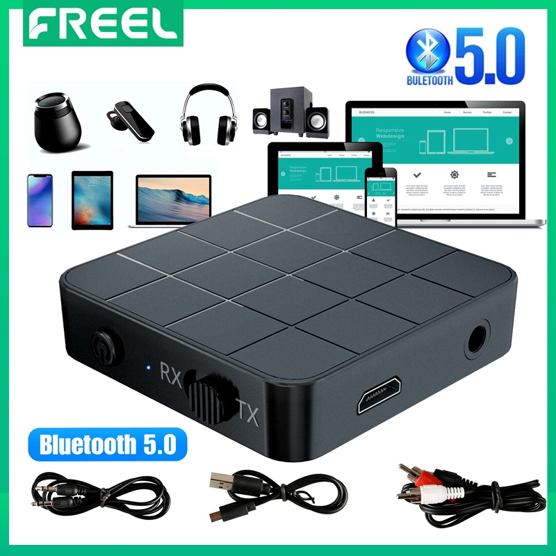 FREEL Bluetooth 5.0 Audio Receiver Transmitter 2 In 1 Digital Aux RCA 3.5Mm Jack Stereo Music ...