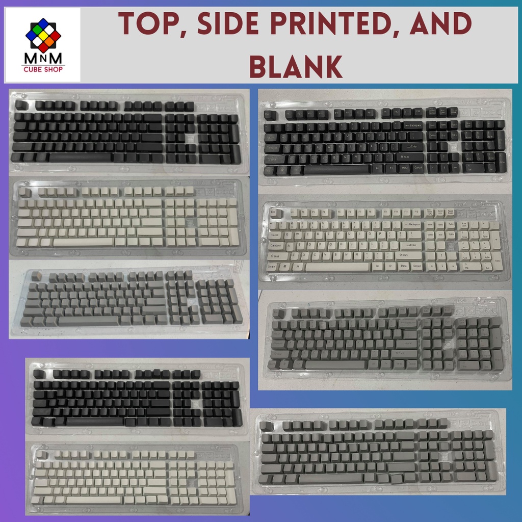 PBT Full 108keys Blank / Top / Side Printed Text Mechanical Keyboards ...