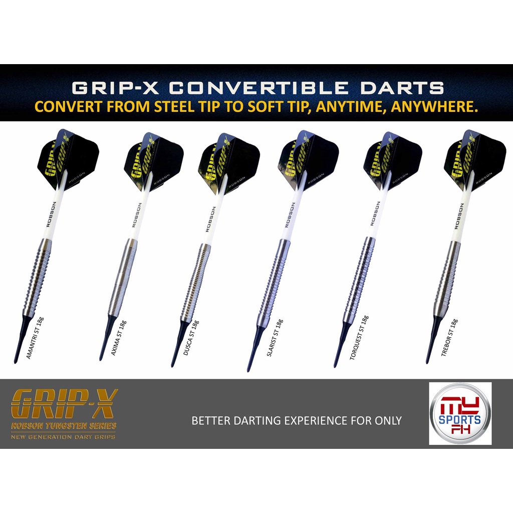 ROBSON Soft Tip Dart Pins GRIP-X Convertible 18g Tungsten | Shopee ...